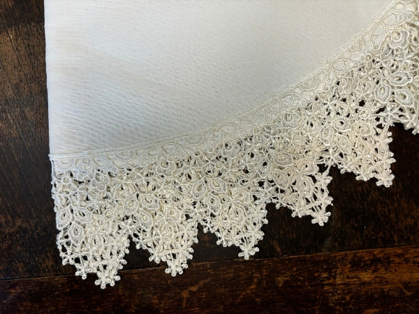 Limited Edition Linen and Nottingham Lace Tablecloth - TC171 – Kitty Fisher